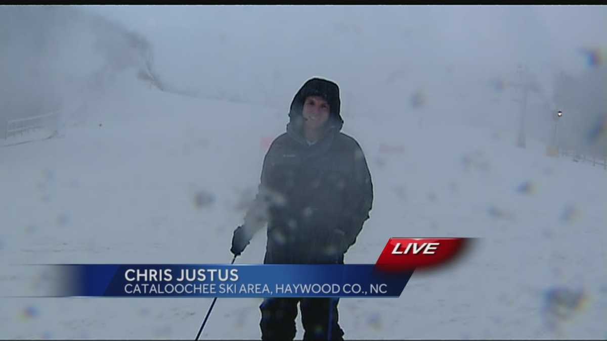 Chris Justus skis in live report
