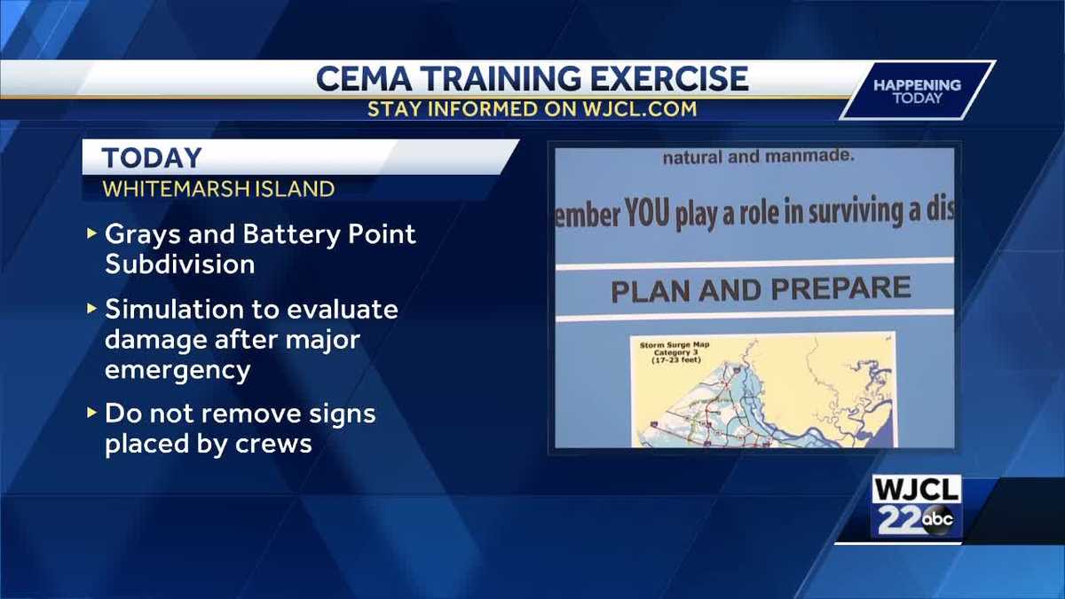 CEMA training for damage assessment on Whitemarsh Island