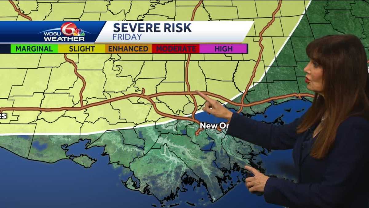 Slight risk severe storms Friday Night