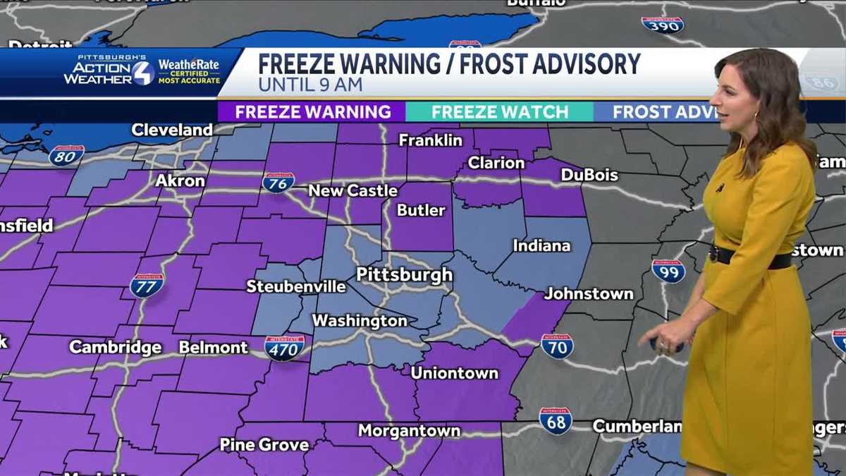 Chilly Monday morning: Temperatures in the 30s in Pittsburgh