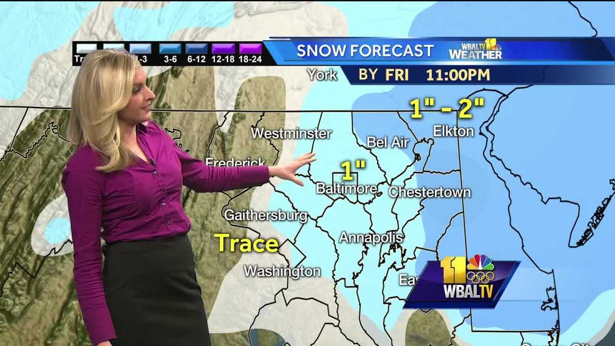 1-2 inches of snow fall expected Friday