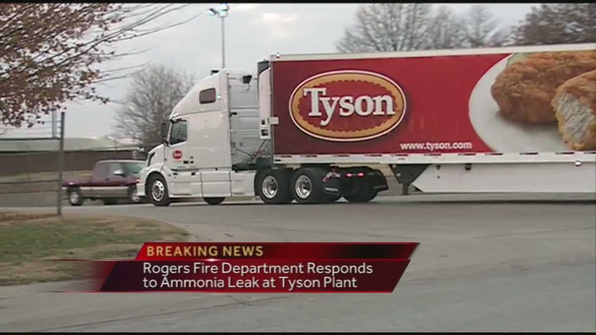 Tyson Plant: Rogers Fire Department responds to an ammonia leak.