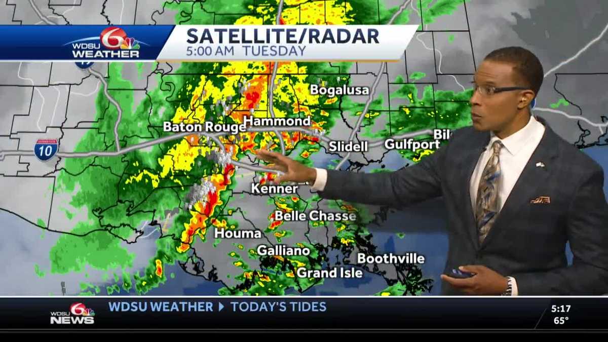 Stormy Tuesday am, mostly sunny pm