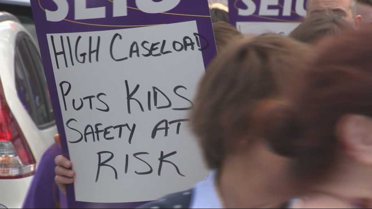 DCF workers protest for more case workers