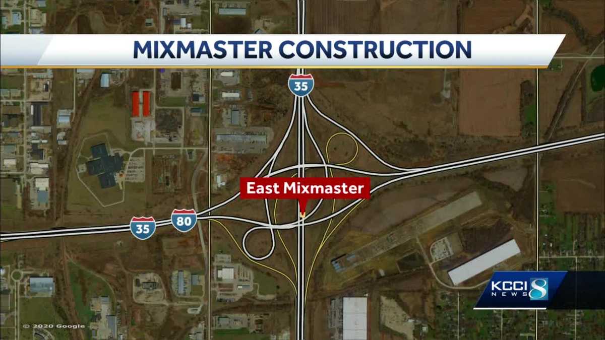 Construction lane closures impact traffic at East Mixmaster