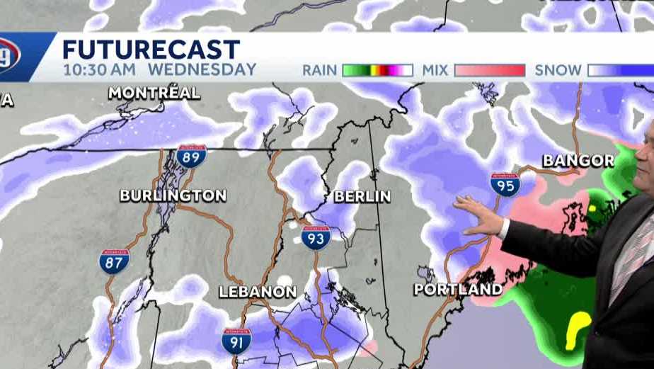 NH forecast video: Snow, mix tapering off; warming trend ahead