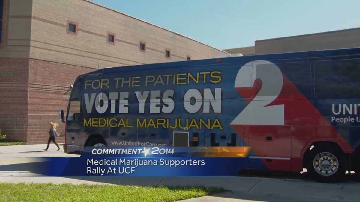 Medical marijuana supporters rally UCF for bus tour