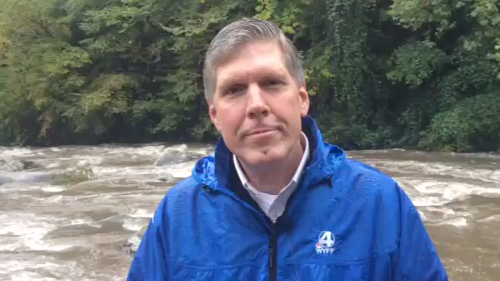 Tim Waller reports on flooding preps at French Broad River