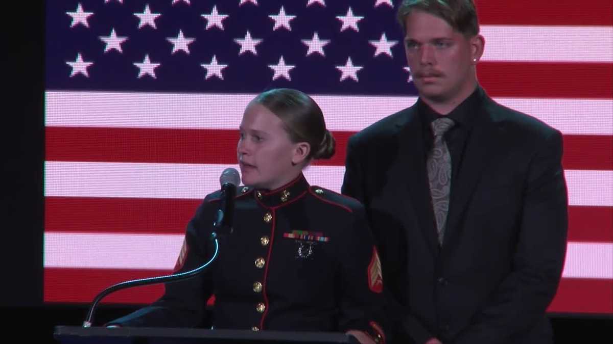 Sgt. Nicole Gee's best friend says at memorial that Gee 'died proud'