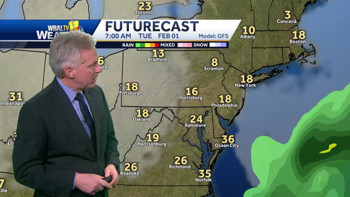 Partly Cloudy, cold Monday night
