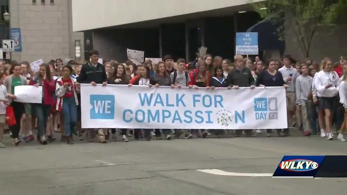 Students walking for compassion on Tuesday