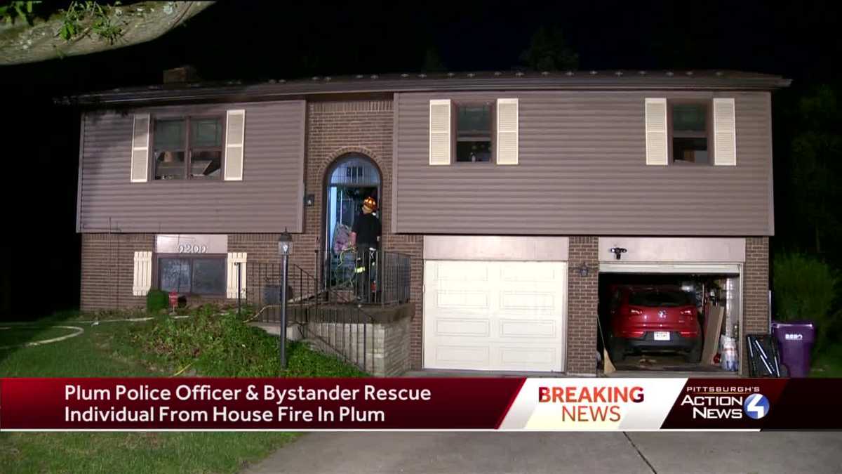 Police officer, bystander rescue person from house fire in Plum