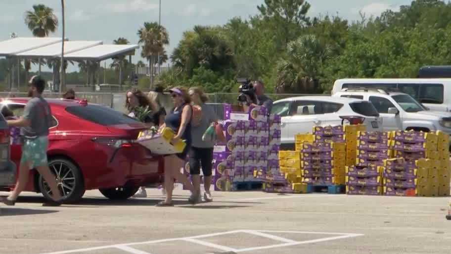 Massive food distribution event at Daytona International Speedway