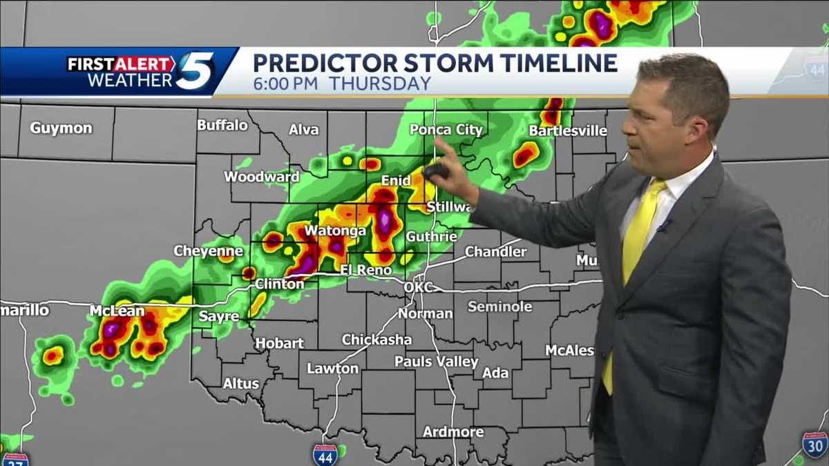 Storm timeline for hail