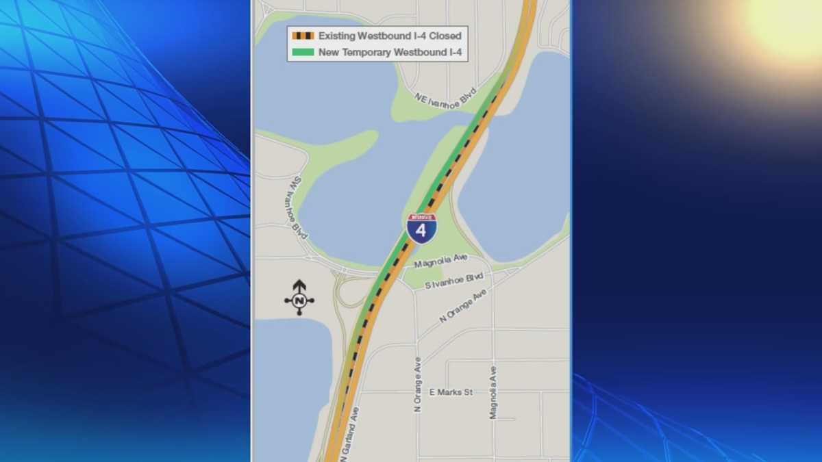 I-4 Ultimate construction shifts lanes in downtown Orlando