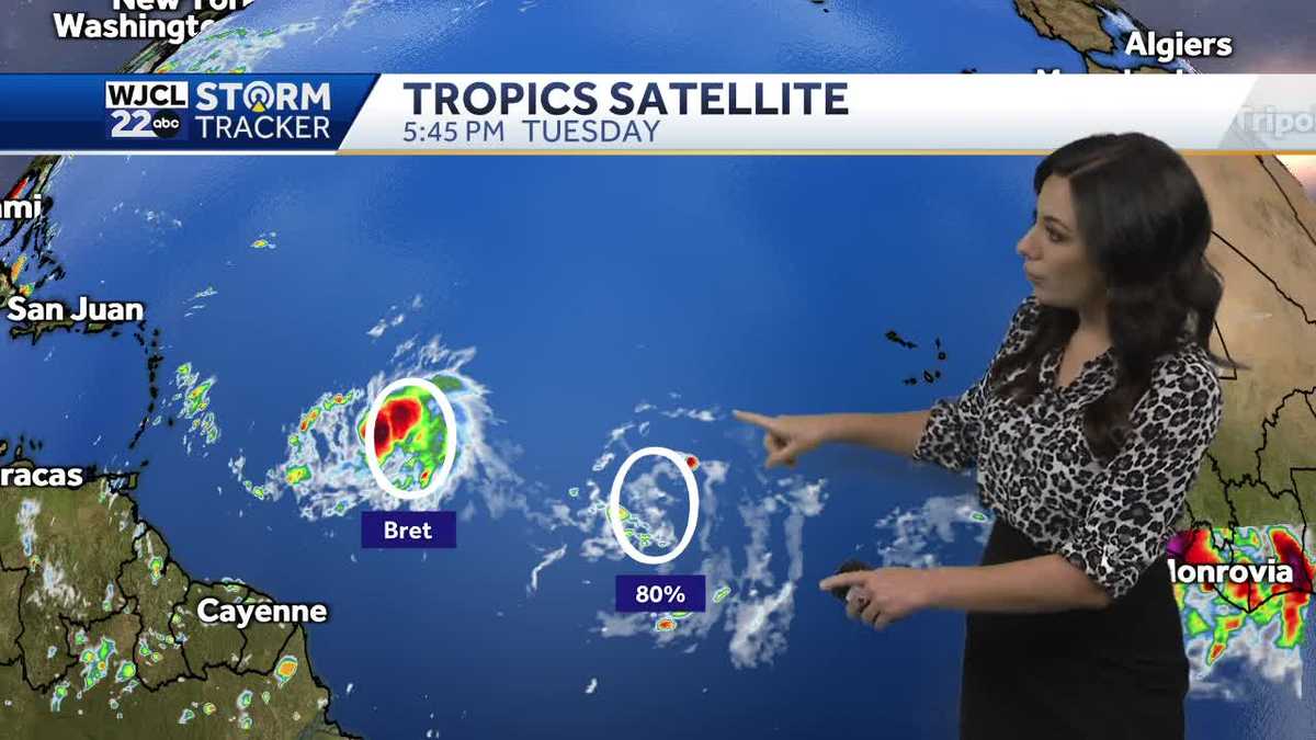 Showers and storms continue through the week, plus a look at the tropics