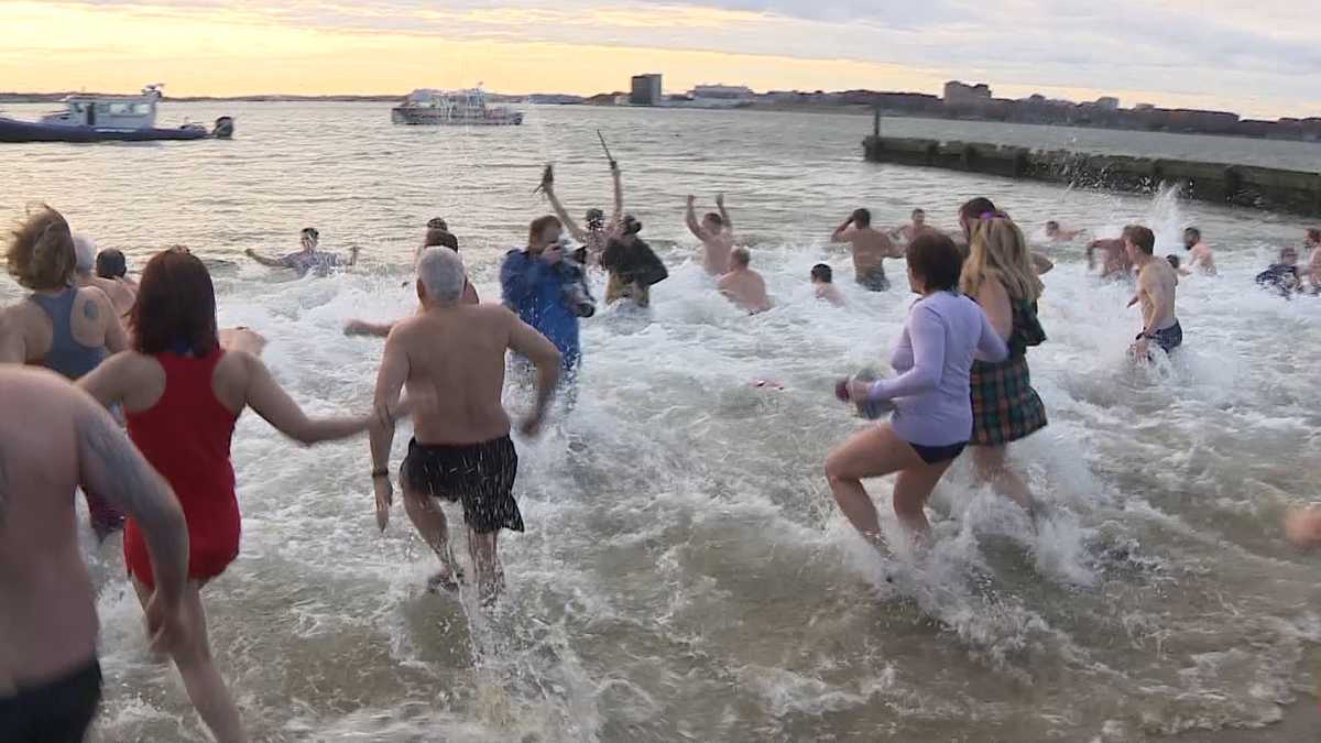 Hundreds jumping into 2019 by plunging into cold South Boston water