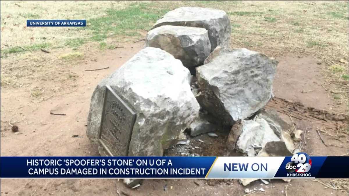 Spoofer’s Stone damaged at the University of Arkansas