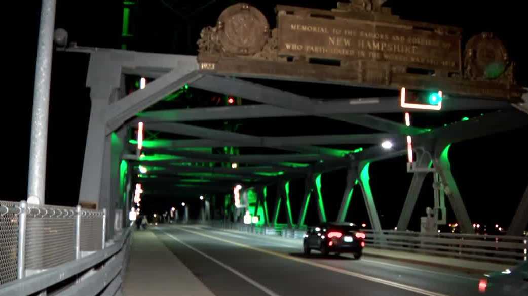 Portsmouth bridge glows green for PANS/PANDAS Awareness Day