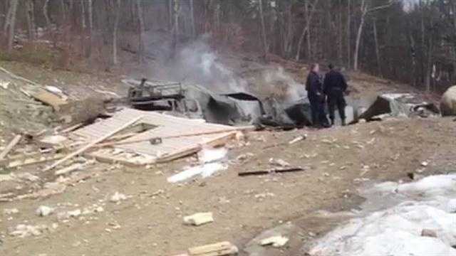 Raw Video: Home explosion aftermath