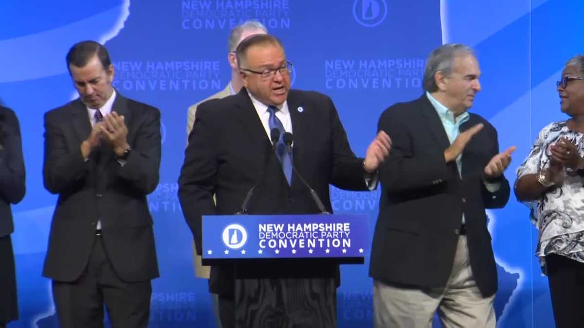 State Democratic Party chairman Ray Buckley speaks at convention
