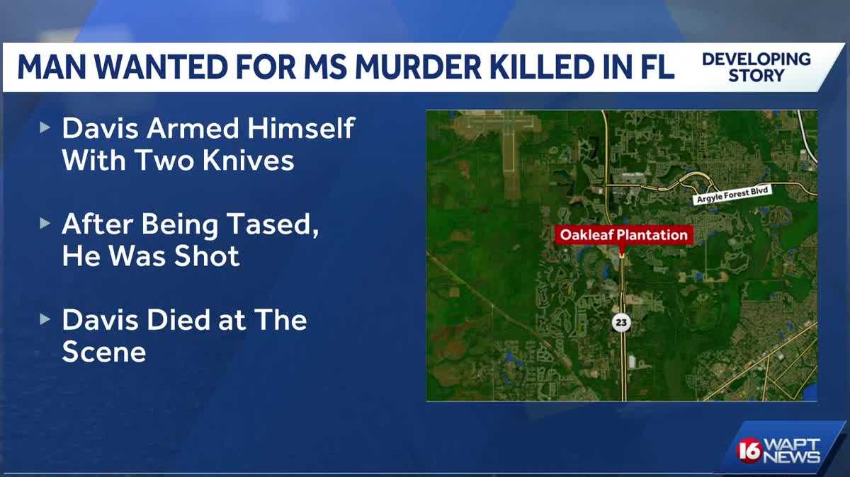 Mississippi homicide suspect fatally shot by deputies in Florida