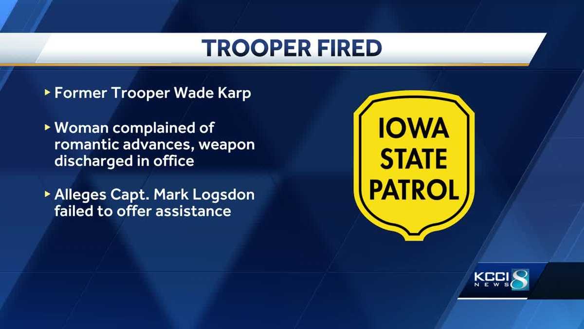 Iowa trooper fired in sexual harassment case sues over termination