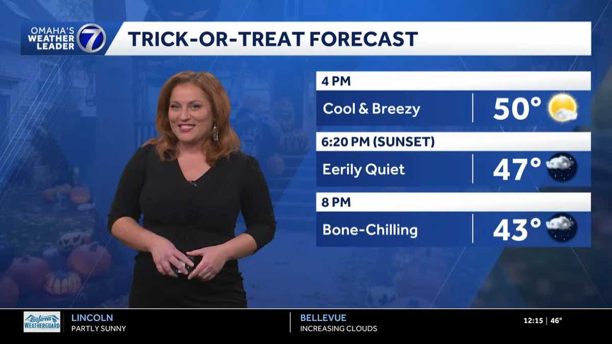 Cool, breezy Friday afternoon, chilly for trick-or-treaters