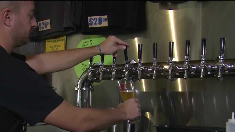 Geologist pouring beer to survive during shutdown