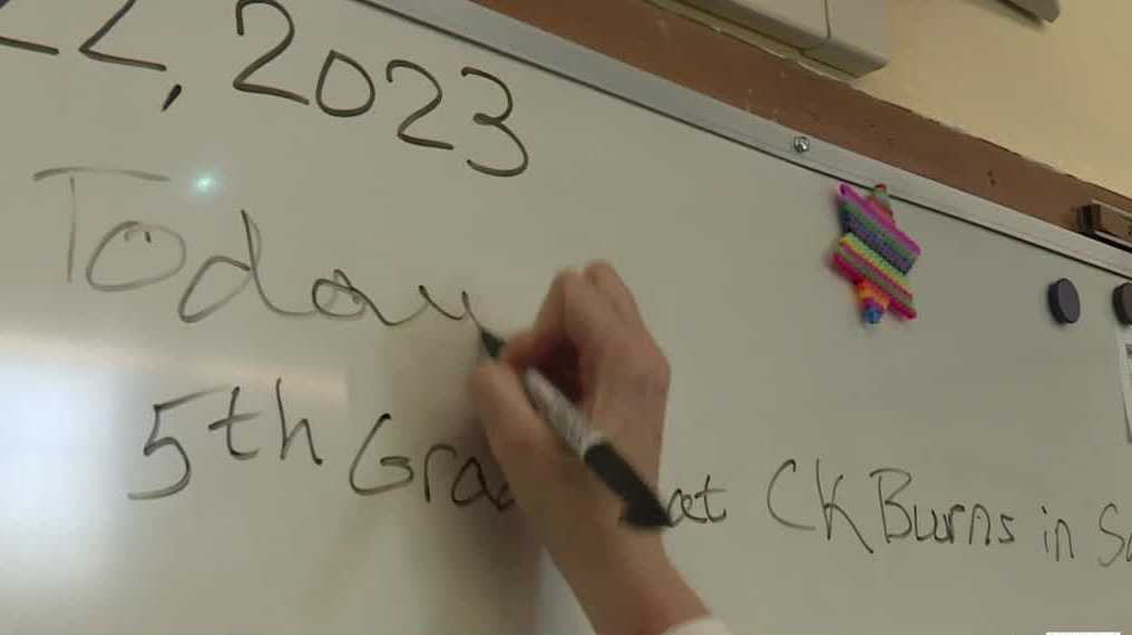 Students learn about different professions at CK Burns School in Saco