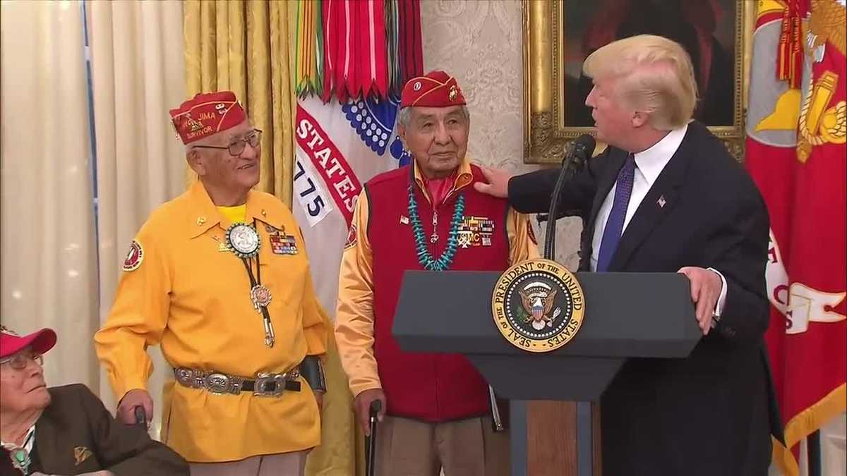 Trump makes 'Pocahontas' remark at event honoring Navajo Code Talkers