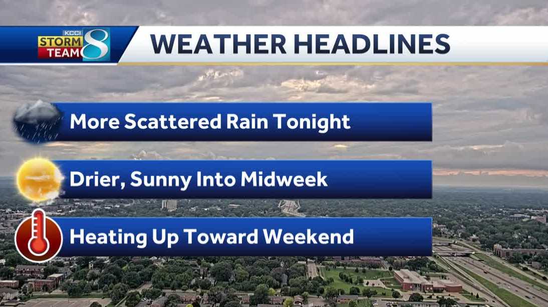 Des Moines weather: Early week rain chances with a slight cooldown