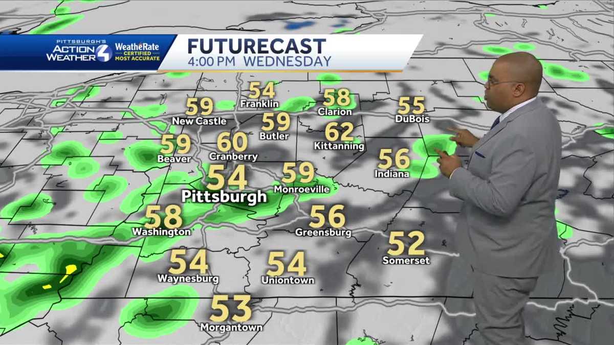 One more cloudy, cool, showery day