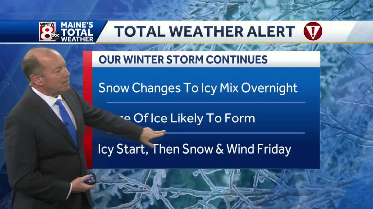 Snow turns to ice overnight.