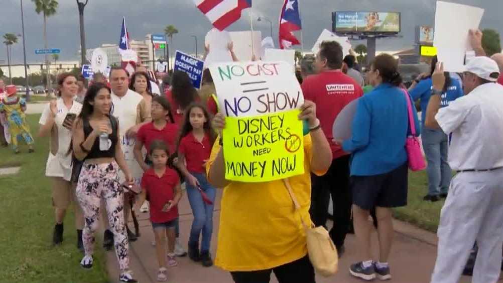 Disney workers demand raises at rally