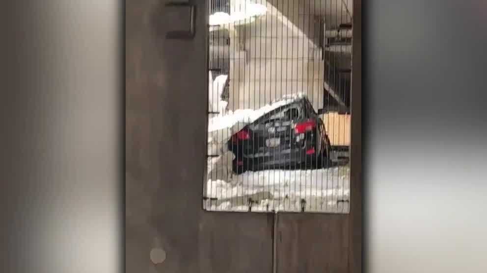 Dozens of cars inside partially collapsed parking garage now unreachable