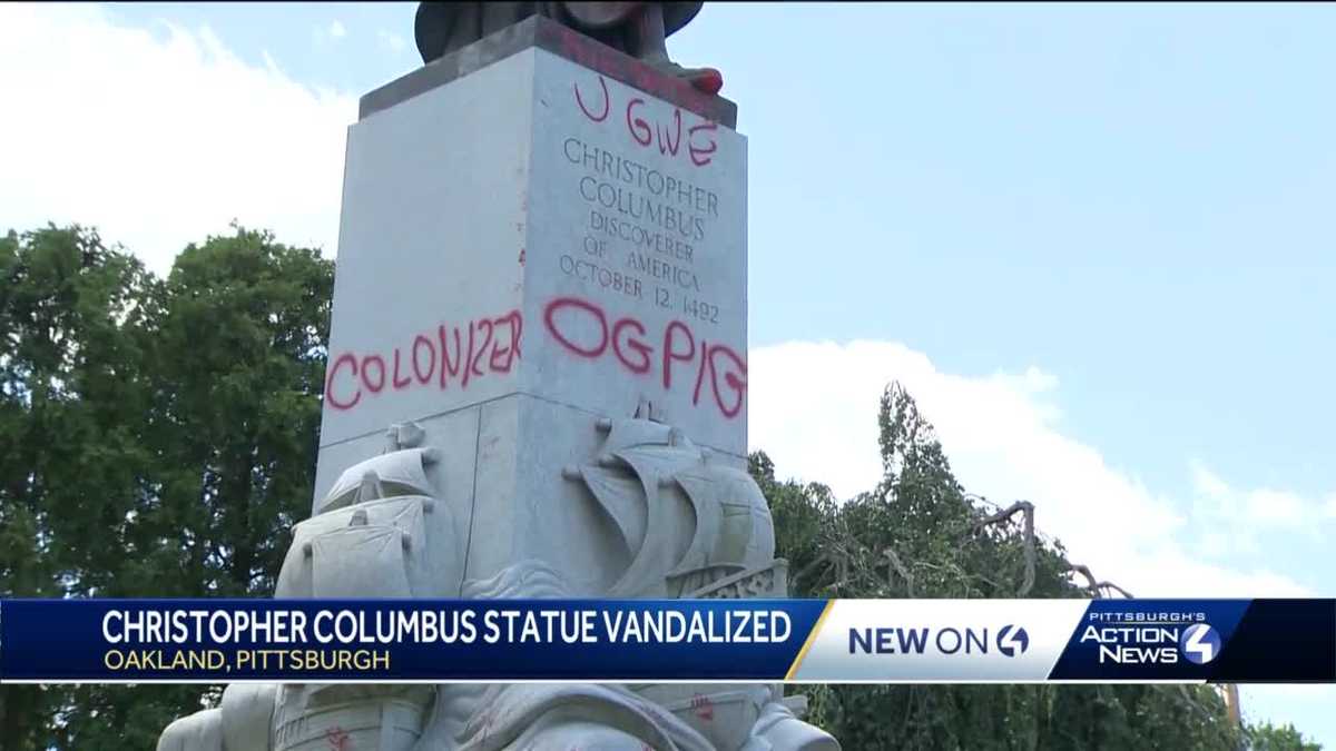 Christopher Columbus statue vandalized in Pittsburgh's Oakland neighborhood