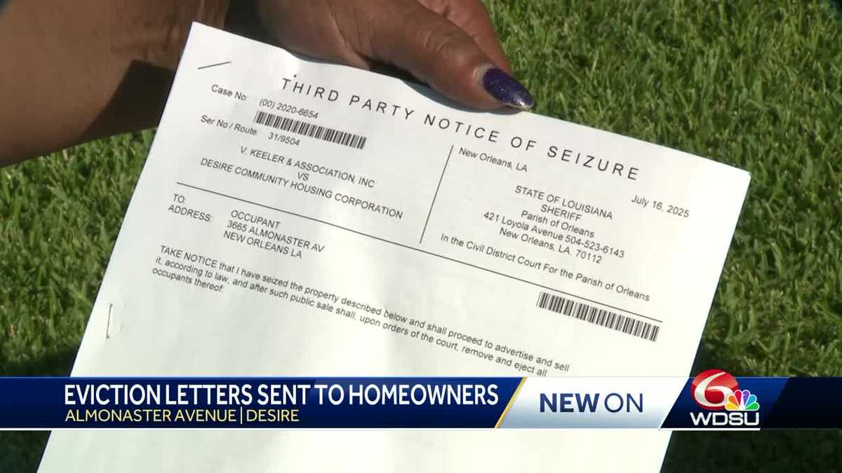 Property seizure letters mistakenly sent to New Orleans homeowners
