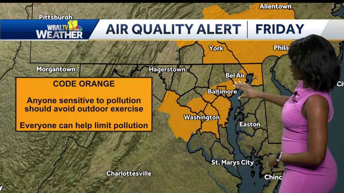 Nice and warm Friday with code orange air quality alert