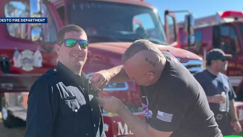 Modesto firefighter honored by UFC legend while battling Eaton Fire