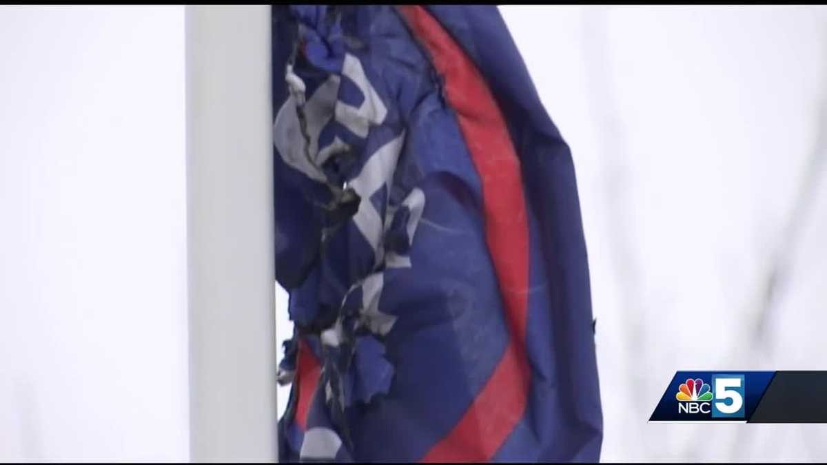 Flag supporting President Trump torched, left on homeowner's porch