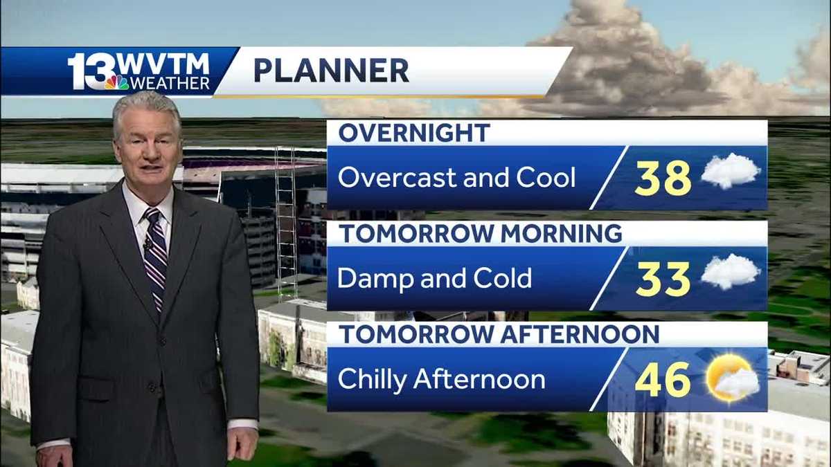 Cloudy and cold Tuesday