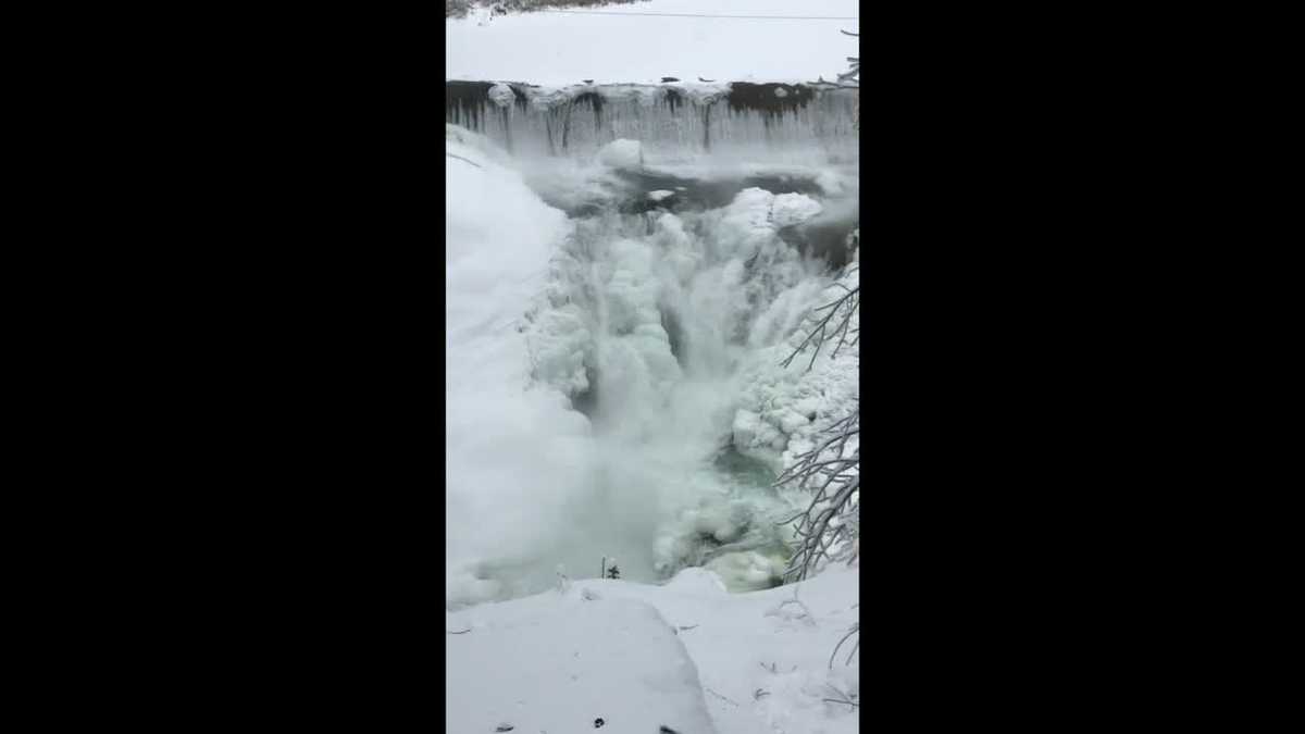 Watch: Quechee Gorge waterfall freezes in sub-zero temperatures