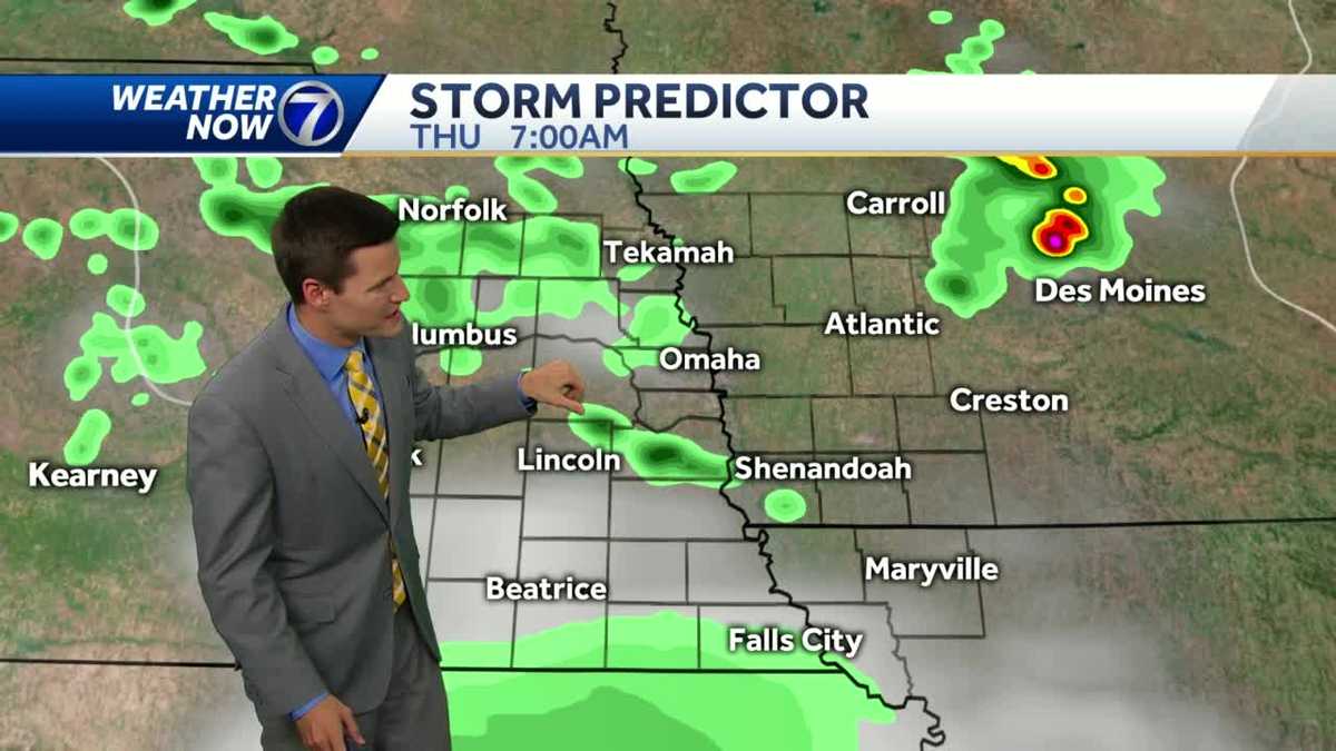 Spotty showers and storms possible Thursday