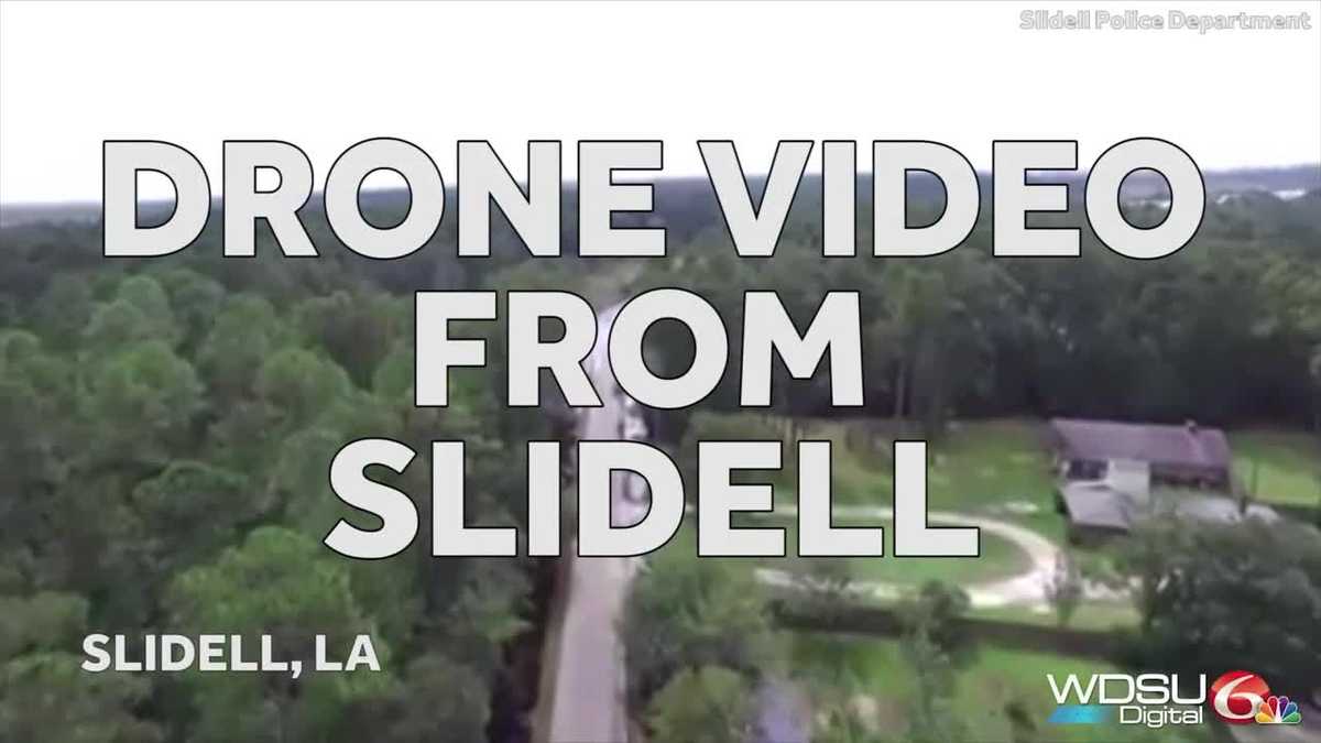 Bird's Eye View: Drone video from Slidell as Nate moves closer