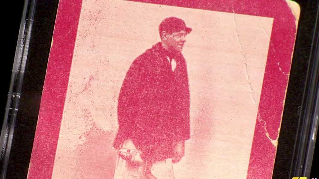 Babe Ruth rookie card on display ahead of auction