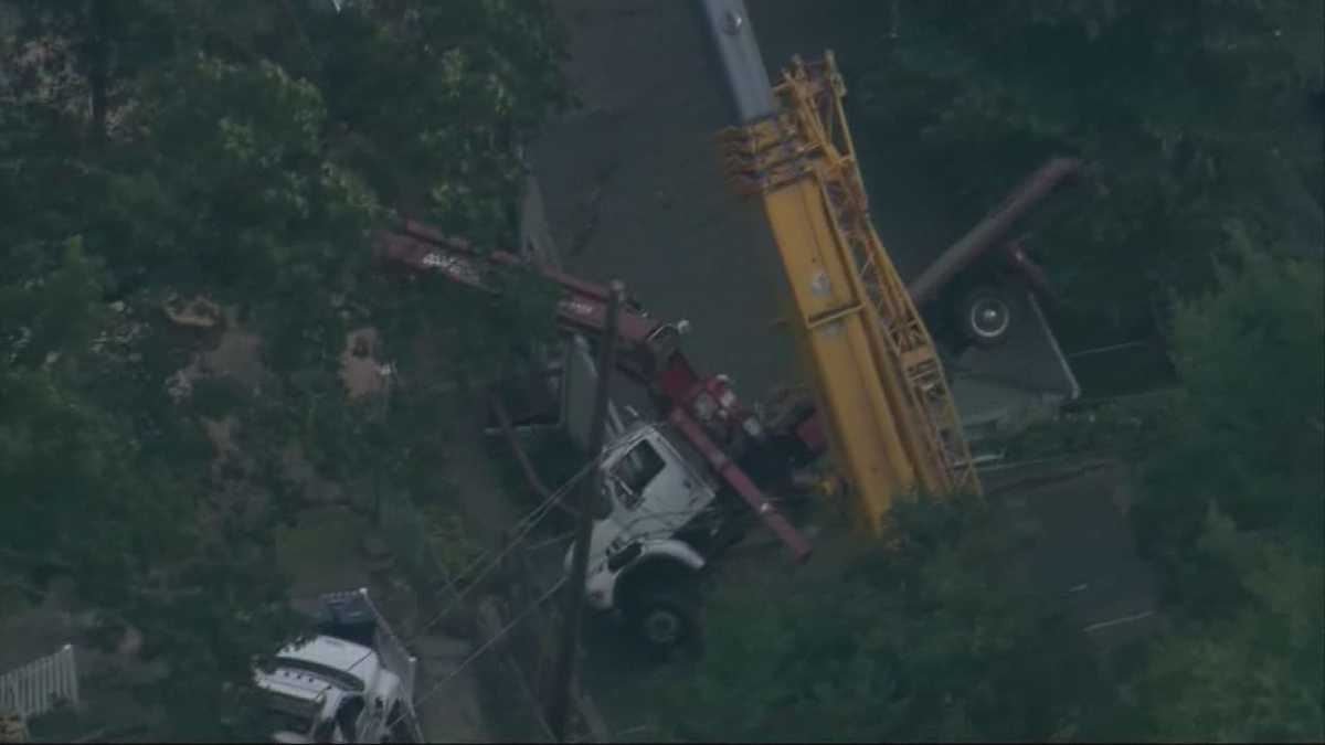 Crane topples onto Marlborough home