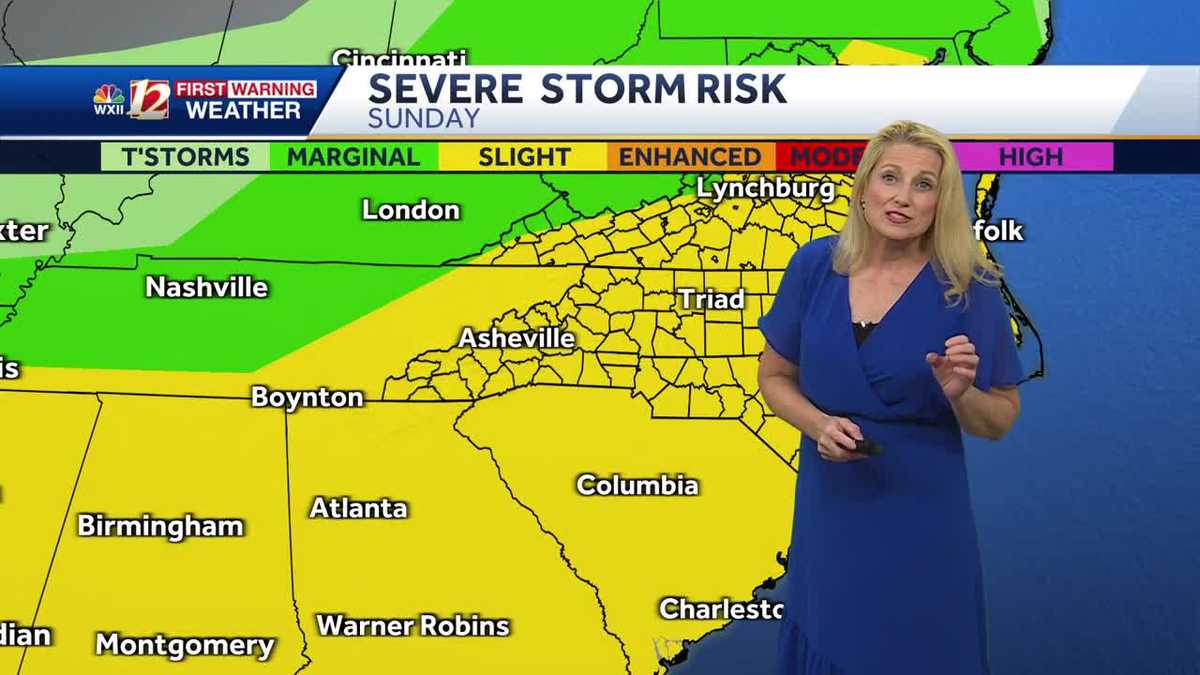 Storms in North Carolina May Become Severe Sunday Afternoon