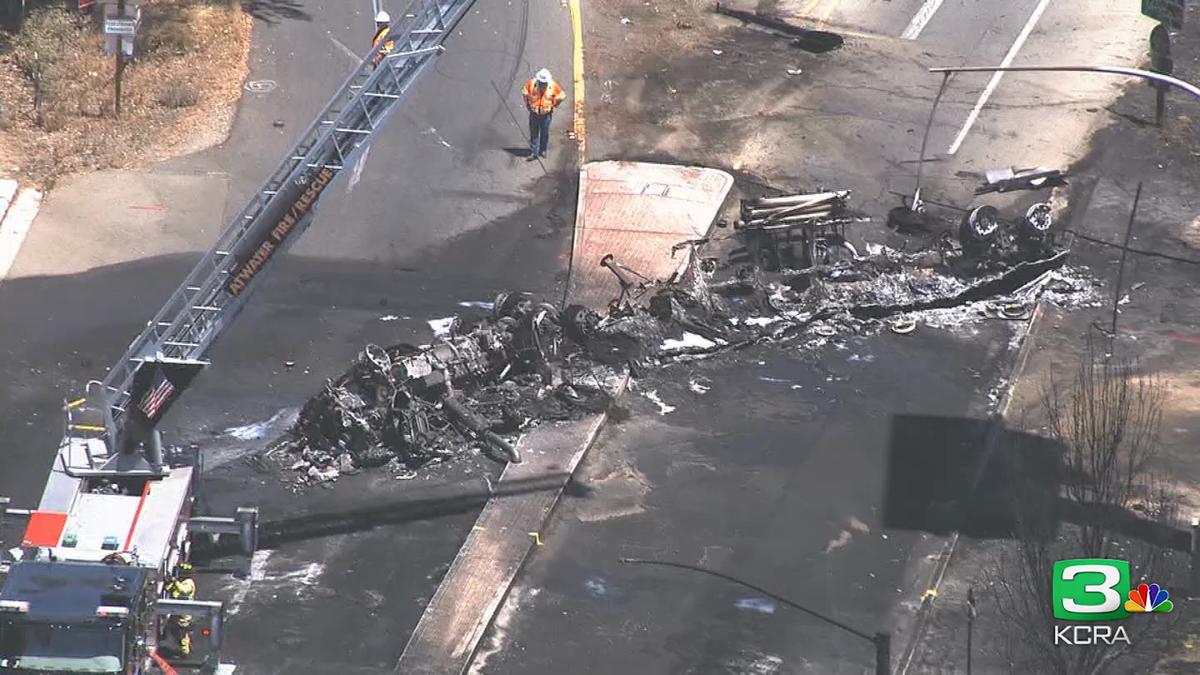 LiveCopter 3 shows aftermath of Atwater tanker truck fire