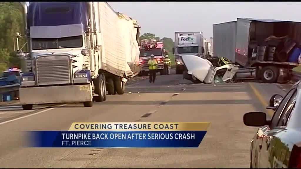 Turnpike reopens following crash involving two tractor trailers
